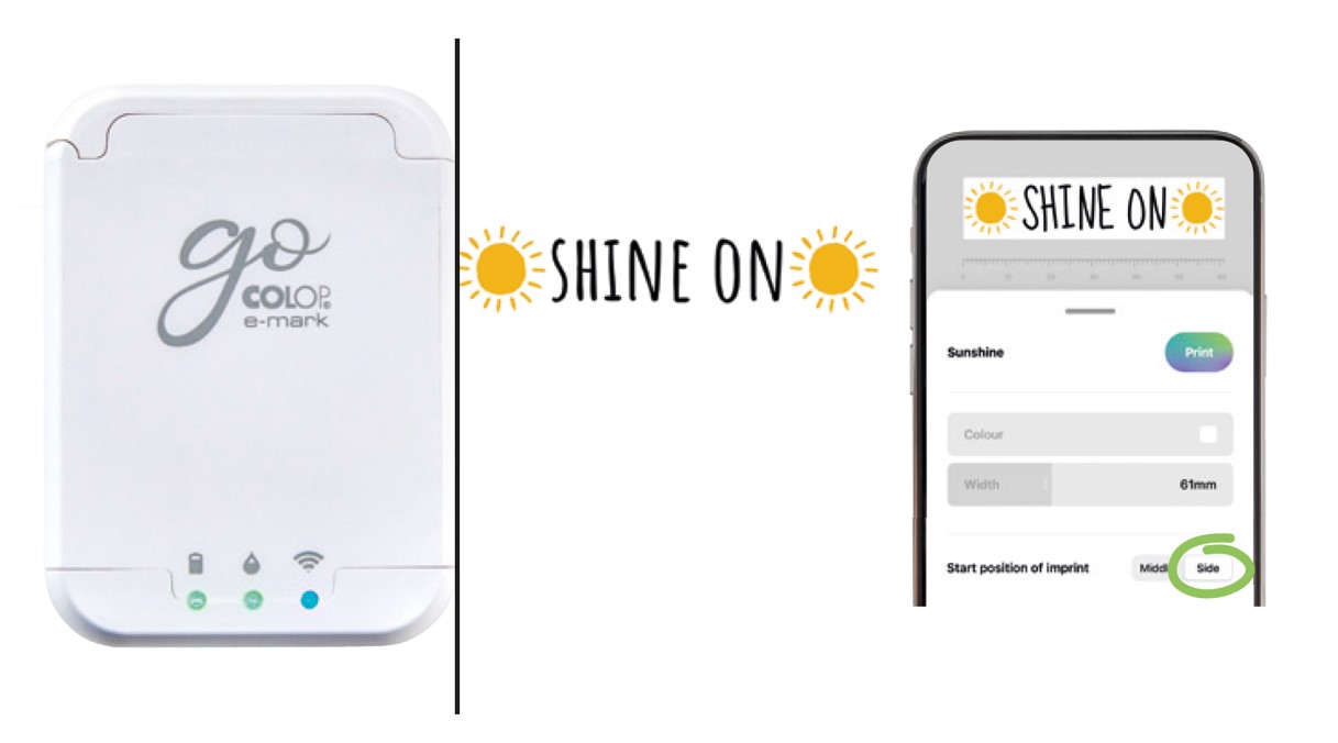 Where does the e-mark go start to print? How do I position it correctly ...