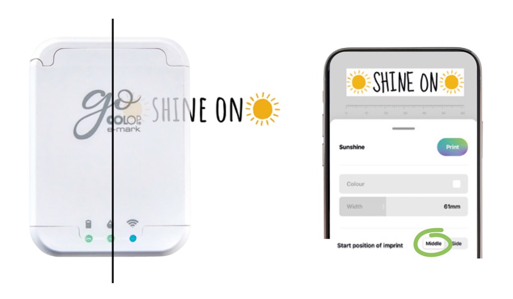 Where does the e-mark go start to print? How do I position it correctly ...